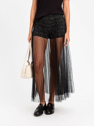 Twinset Jupe midi &eacute;vas&eacute;e en tulle avec culotte int&eacute;gr&eacute;e