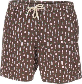 MC2 Saint Barth Homme, Maillots de bain, Brun, Taille: S Lighting Micro Fantasy Swim Shorts