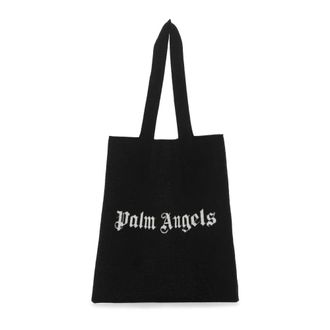 Palm Angels Wollmischung Einkaufstasche - - Bags - Damen - Schwarzk - ONE SIZE