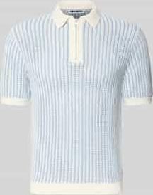 Review Slim Fit Strick-Poloshirt mit Rei&szlig;verschluss