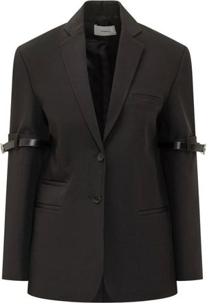 Coperni Femme, Vestes, Noir, Taille: 36 FR Logo Belted Blazer