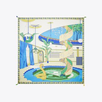 Tory Burch Damen The Pool Silk Square Scarf