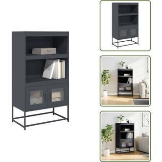 vidaXL Highboard Anthrazit 68x39x123 cm Stahl - Highboard - Highboards - Sideboard - Schrank