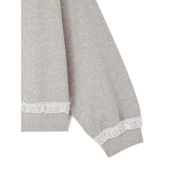 Ganni Lace-Trimmed Sweater - Gray
