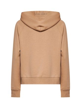 Max Mara Womens Zip-Up Hoodie Smmmarea Beige Cotton Sweatshirts Sweater