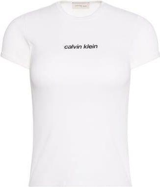 Calvin Klein T-shirt cintr&eacute;e &agrave; logo en coton m&eacute;lang&eacute;
