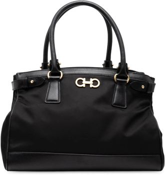 Ferragamo Hobo Bags - Nylon Gancini Satchel - Gr. unisize - in Schwarz - f&uuml;r Damen