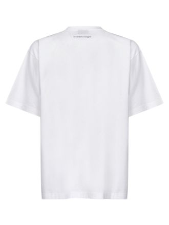 Balenciaga Mens T-Shirt Medium-Fit White T-Shirts And Polos