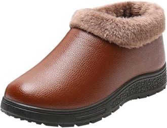 Generic Bottines Pour Femme dHiver Plates Doubl&eacute;s en Peluche Chaude Slip-on Bottes De Neige L&eacute;g&egrave;res Confortables Chaussures De Marche Antid&eacute;rapantes D&eacute;contrac