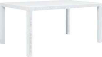 vidaXL Vidaxl - Table de jardin Blanc 150x90x72 cm Plastique Aspect de rotin