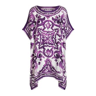 Dolce & Gabbana Maiolica Print Seidenkaftan - - Dresses - Damen - Mehrfarbig - S