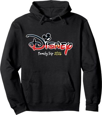 Disney Mickey Mouse Script Logo Family Trip 2026 Vacation Pullover Hoodie