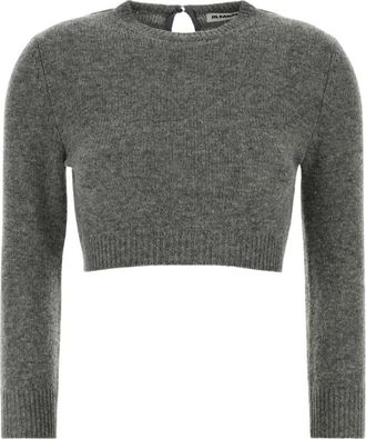 Jil Sander Femme, Pulls, Gris, Taille: 46 FR Pull en laine court