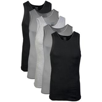 Gildan Herren A-Shirt-Tanks, Multipack, Stil G1104 Unterw&auml;sche, Black/Sport Grey/Charcoal (5-Pack), XX-Large (5er Pack)