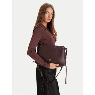 Pinko Handtasche PINKO Maxi Clutch+Tracolla SP Al 25-26 PLTT 105825 A0QO Braun