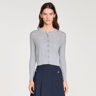 Sandro Cardigan en maille pointelle
