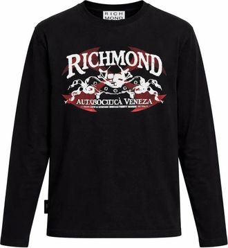 John Richmond Homme, Tops, Noir, Taille: L T-shirt &agrave; Manches Longues