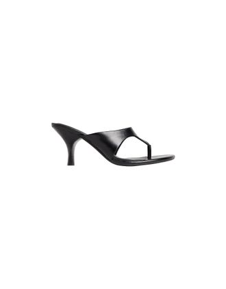 Calvin Klein Elisa - Leder-Sandaletten in Triple-Schwarz mit Kitten-Absatz