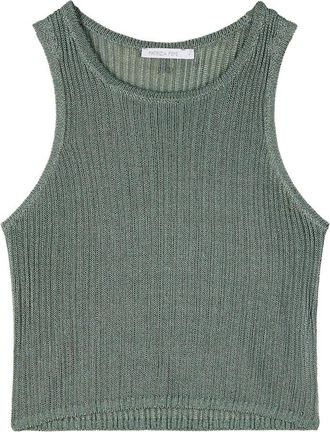 Patrizia Pepe Femme, Pulls, Vert, Taille: 38 FR Top Tricot Sans Manches