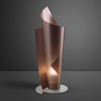 Linea Zero Tischlampe aus Polilux vela Kupfer Durchmesser 19 x h50 cm