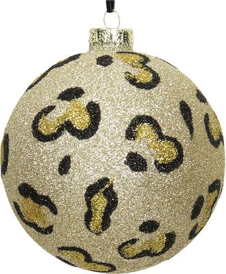 Kersten Christbaumschmuck Leoprint Glas Champagner 10cm