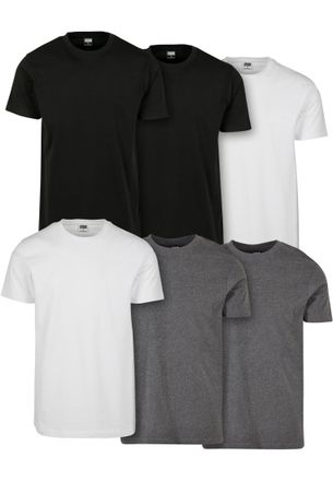Urban Classics Herren T-Shirt Basic Tee 6-Pack, Basic T-Shirt f&uuml;r M&auml;nner, 100% Baumwolle, Rundhals, Regular Fit