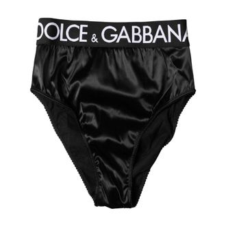 Dolce & Gabbana High-Waist Satin Brief - - Underwear - Damen - Schwarzk - S