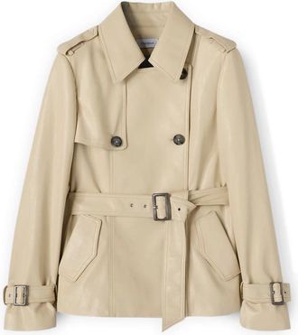 Motivi Femme, Vestes, Beige, Taille: 36 FR Trench-coat court crois&eacute; avec ceinture