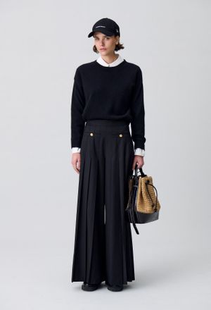 Claudie Pierlot Pantalon large &agrave; plis