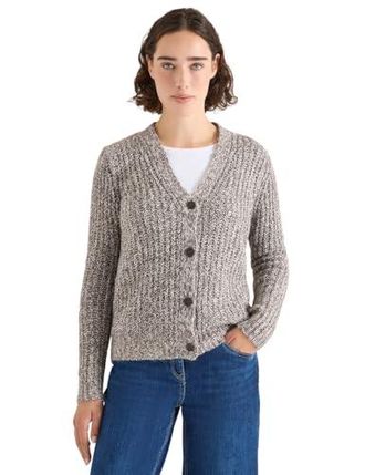 Cecil 2515404 Cardigan Deux Tons, Champignon Taupe m&eacute;lang&eacute;, XL Femme