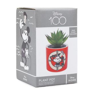 Disney Mickey Mouse Blumentopf mit Kunstpflanze, 11,7 cm, Blumentopf für den Innenbereich, Mini-Pflanzgefäß mit künstlichen Sukkulenten, Mickey-Maus-Ornament