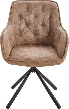 Livetastic Armlehnstuhl, Braun, Holz, Metall, Textil, Pappel, Sperrholz, Füllung: Schaumstoff, konisch, 61x91x59 cm, Esszimmer, Stühle