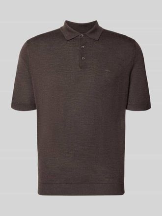 Fynch-Hatton Regular Fit Poloshirt aus reiner Baumwolle in Strick-Optik