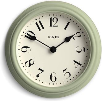 Jones Clocks Frieze wanduhr | Kleine Elegante Klassische runde Uhr | 23 cm | Salbeigrün | Hübsches Design ideal für die Küche, das Wohnzimmer, das Schlafzimmer, gr