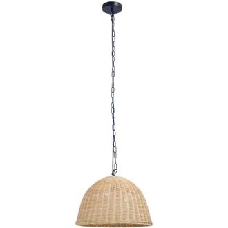 Forlight Forlight - Cortic lampara colgante de rattan natural / negro para bombilla E27