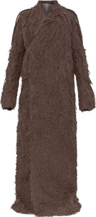 Rick Owens Mantel mit geb&uuml;rstetem Finish - Braun