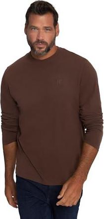 JP1880 Hommes Jusquau 8XL - T-Shirt à Manches Longues Basic en Coton. Coupe Regular Fit, col Rond et Logo brodé Expresso 8XL 702559119-8XL
