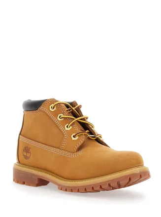 Timberland Womens Beige Ankle Boots With Logo And Padded Rear Calf Leather