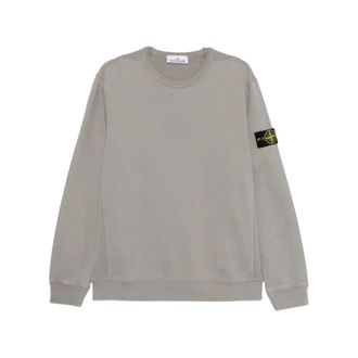 Stone Island Sweatshirt mit Rippstrick-Rundhalsausschnitt - - Sweatshirts & Hoodies - Herren - Grau - S