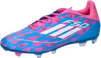 adidas Unisex Chaussure F50 League Terrain Souple/Multi-Surfaces, Solar Blue/Cloud White/Solar Pink, 42 2/3