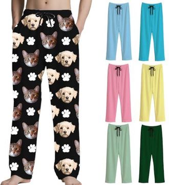 Generic Bas de Pyjama Homme Personnalisable Pantalon de Pyjama Personnalis&eacute; Avec Photo de Visage PJs Bas Personnalis&eacute;e Choisissez votre Image No&euml;l Halloween A