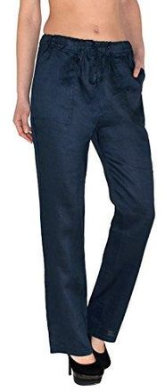 ESRA Femmes Pantalons de Lin Femmes Pantalons dÉté Femmes Pantalons de Loisirs Pantalon de Rélax H108