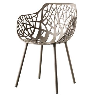 Fast Forest Fast Armlehnenstuhl in Aluminiumguß Art. 6500 Fabre Gold-Perlen