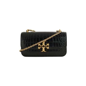 Tory Burch Sac &agrave; bandouli&egrave;re en cuirs exotiques noir