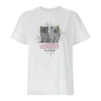 Ganni Kitten T-Shirt - - Tops - Damen - Wei&szlig; - 2XS