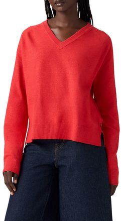 Levi's Tara Supersoft Vneck Pullover True Red