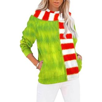 Generic Le Grinch Tshirt Noel Femme Chaud The Grinch Adulte Costume Vêtements Sweatshirts Pull T-Shirts Noel Femmes Sweat De Moche Noël Christmas Oversize Vet