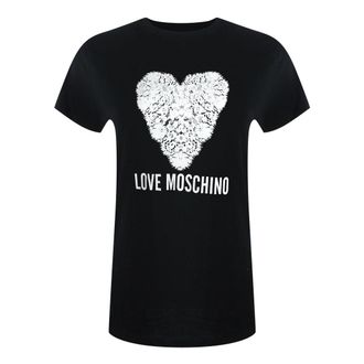 Moschino Schwarzes T-shirt Mit Herzprint Von Love Moschino