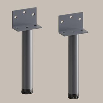 Generic Sofa Beistelltisch F&uuml;&szlig;e, 2er-Set Verstellbare M&ouml;belbeine Aus Metall, Mit Schrauben F&uuml;r Schrank- Und Tischbeine, Kommoden, Betten, St&uuml;hle, Schr&auml;nke(Gra