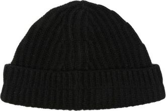 Maison Margiela M13285 Ribbed Knit Wool Beanie - Black